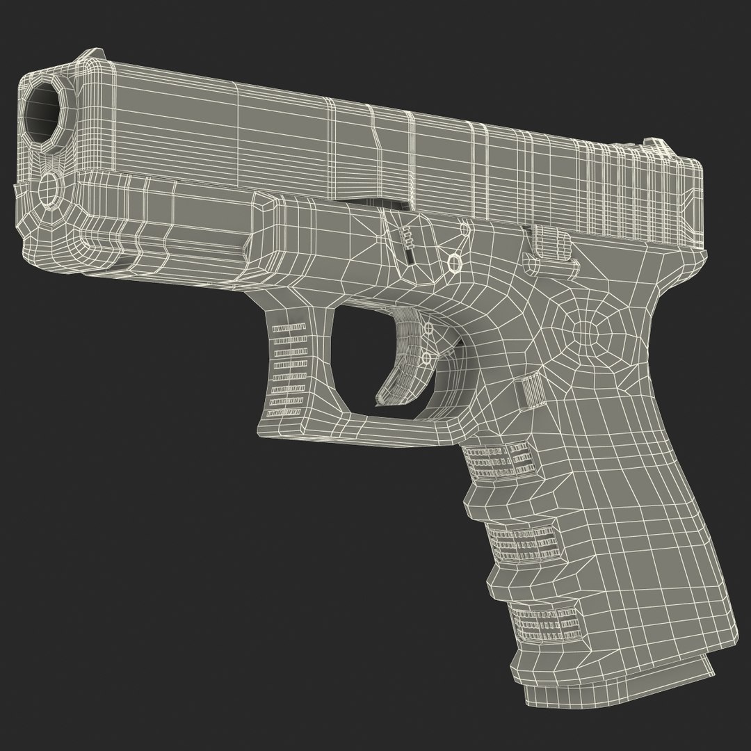 3d model of compact pistol glock 19