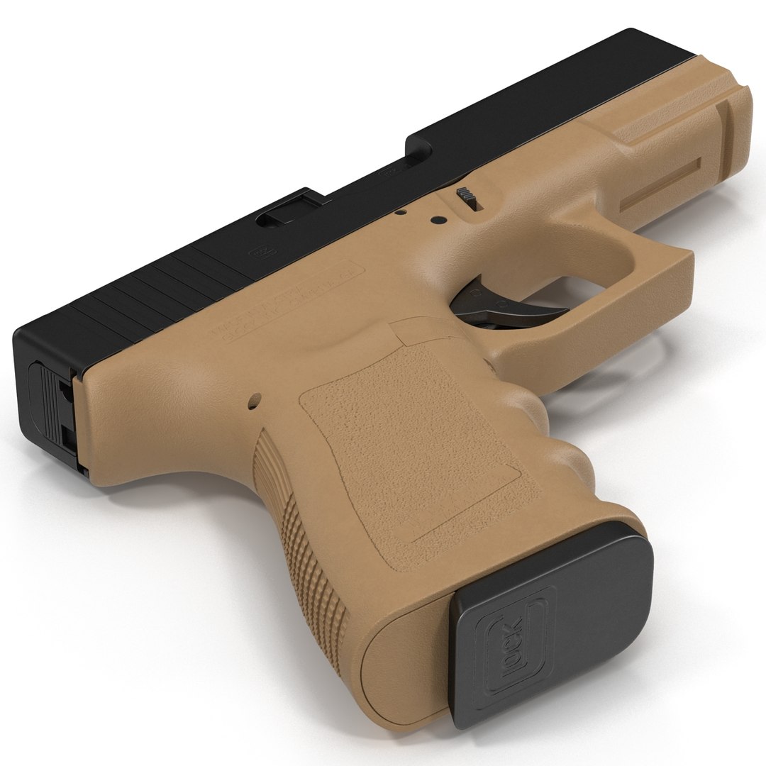 3d model of compact pistol glock 19