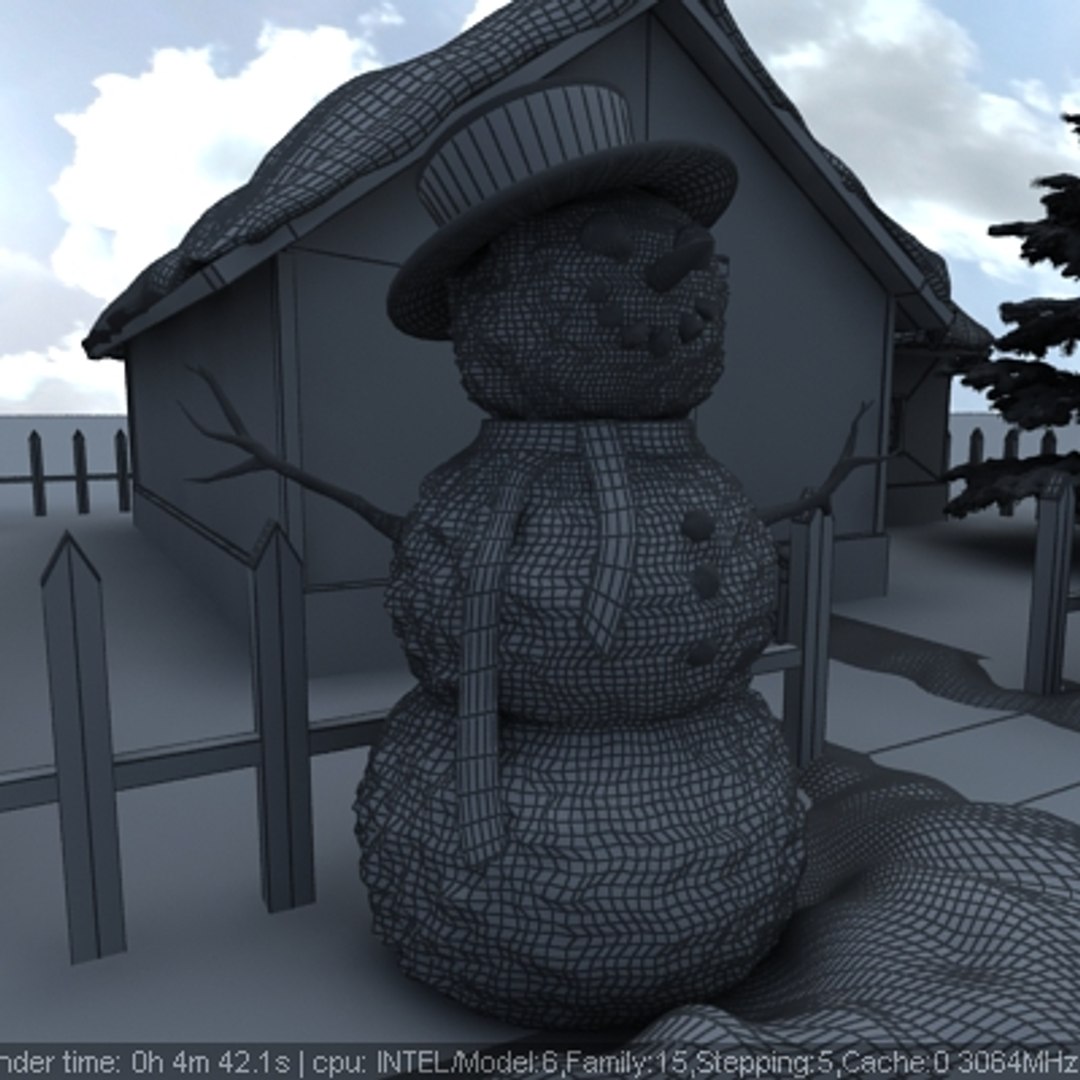 3d snow house scene model