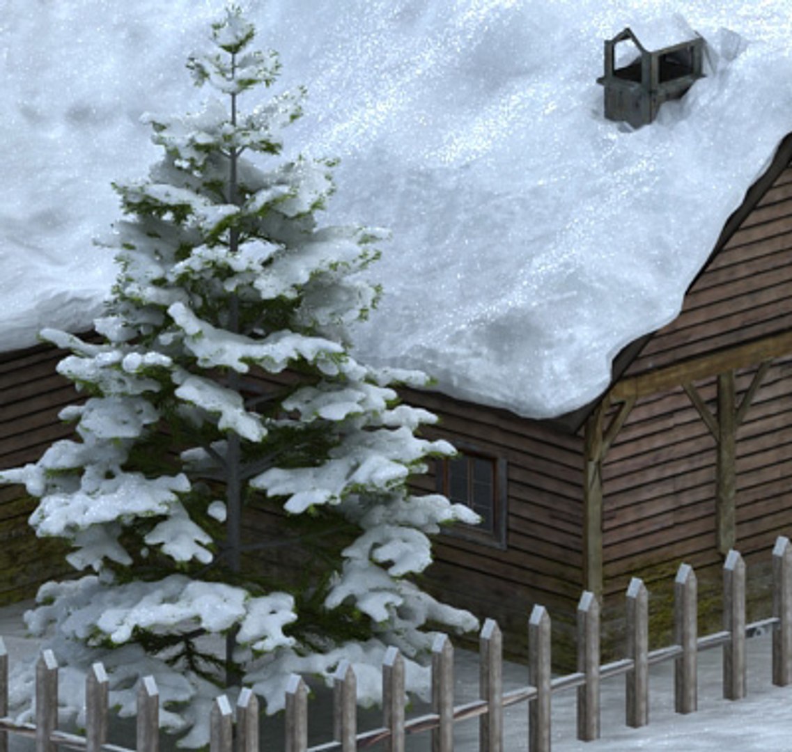 3d snow house scene model