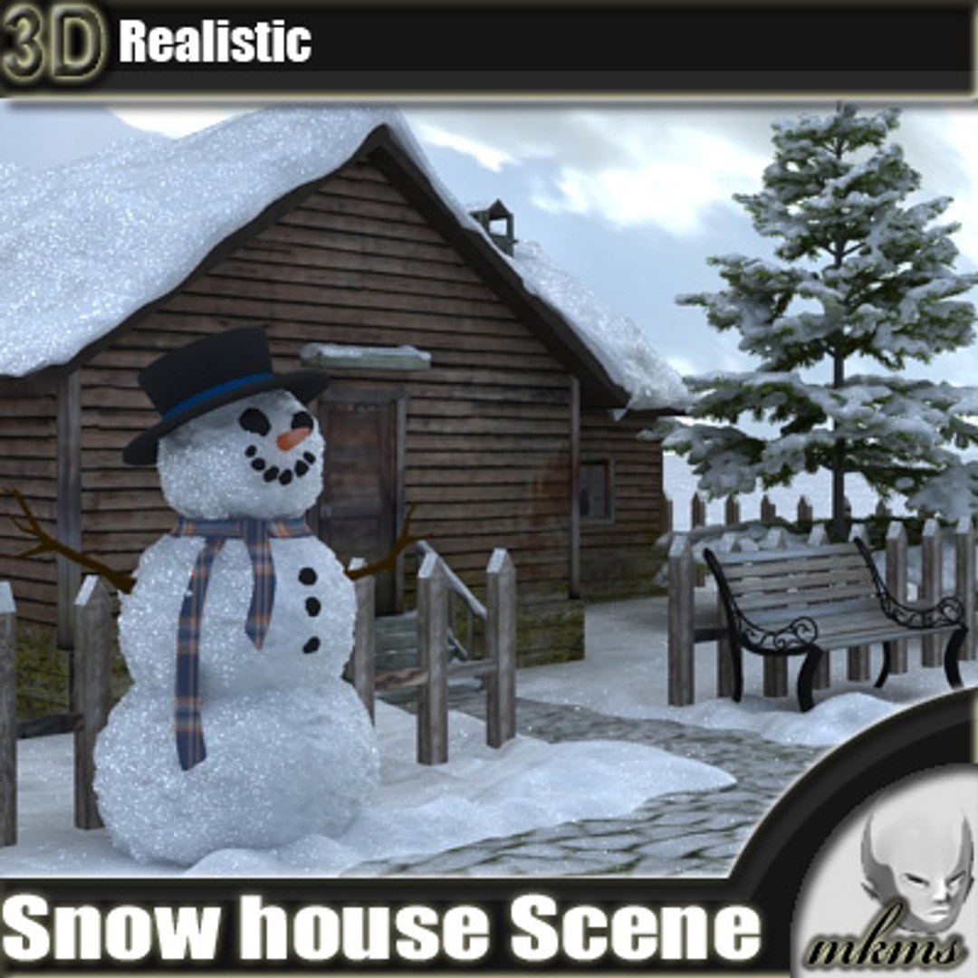 3d snow house scene model