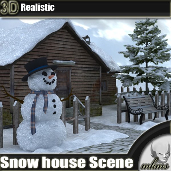 3d snow house scene model