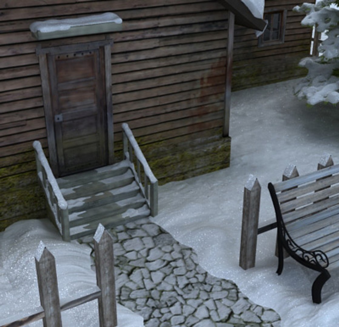 3d snow house scene model