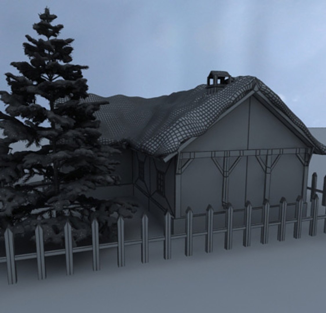 3d snow house scene model