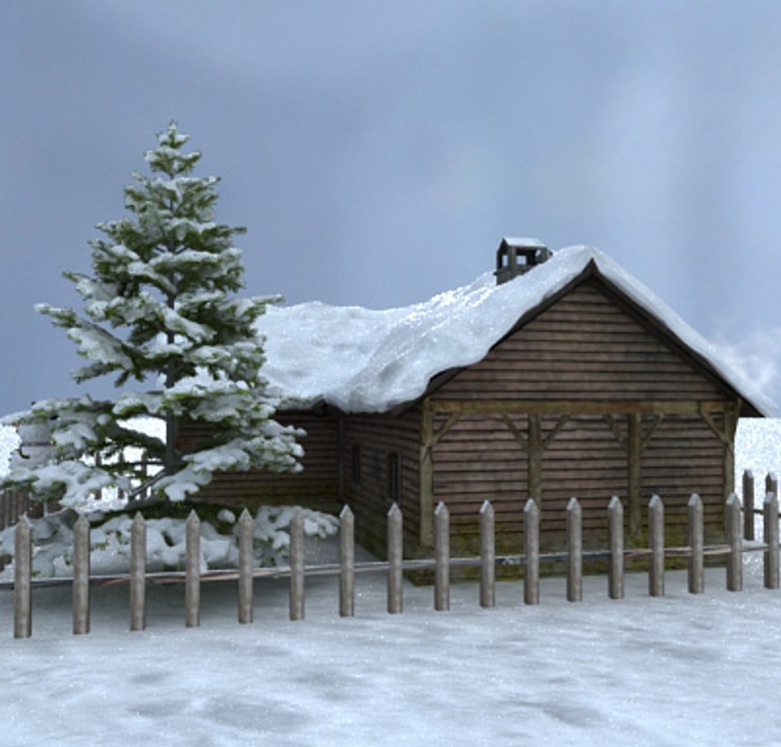 3d snow house scene model