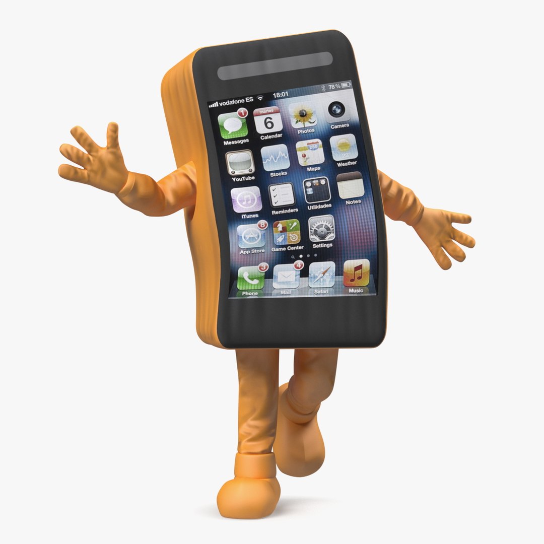 3D Advertising Costume Mobile Phone Orange Rigged - TurboSquid 2059685