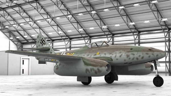 fighter aircraft messerschmitt 262 3d model
