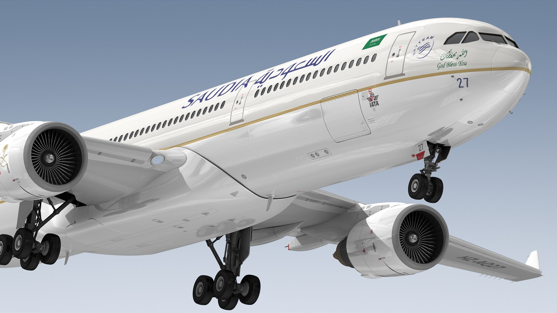 Airbus A330-300 Saudi Arabian Airlines 3D Model - TurboSquid 2129121
