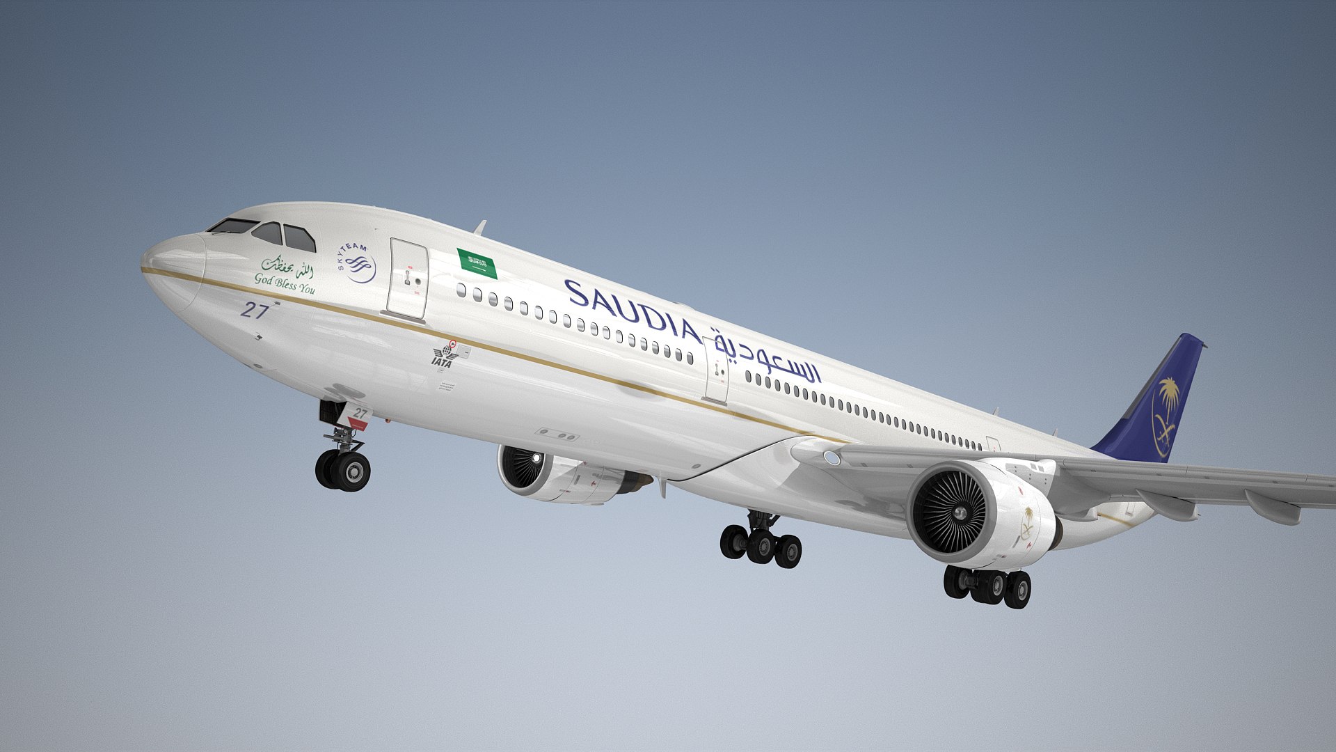 Airbus A330-300 Saudi Arabian Airlines 3D Model - TurboSquid 2129121
