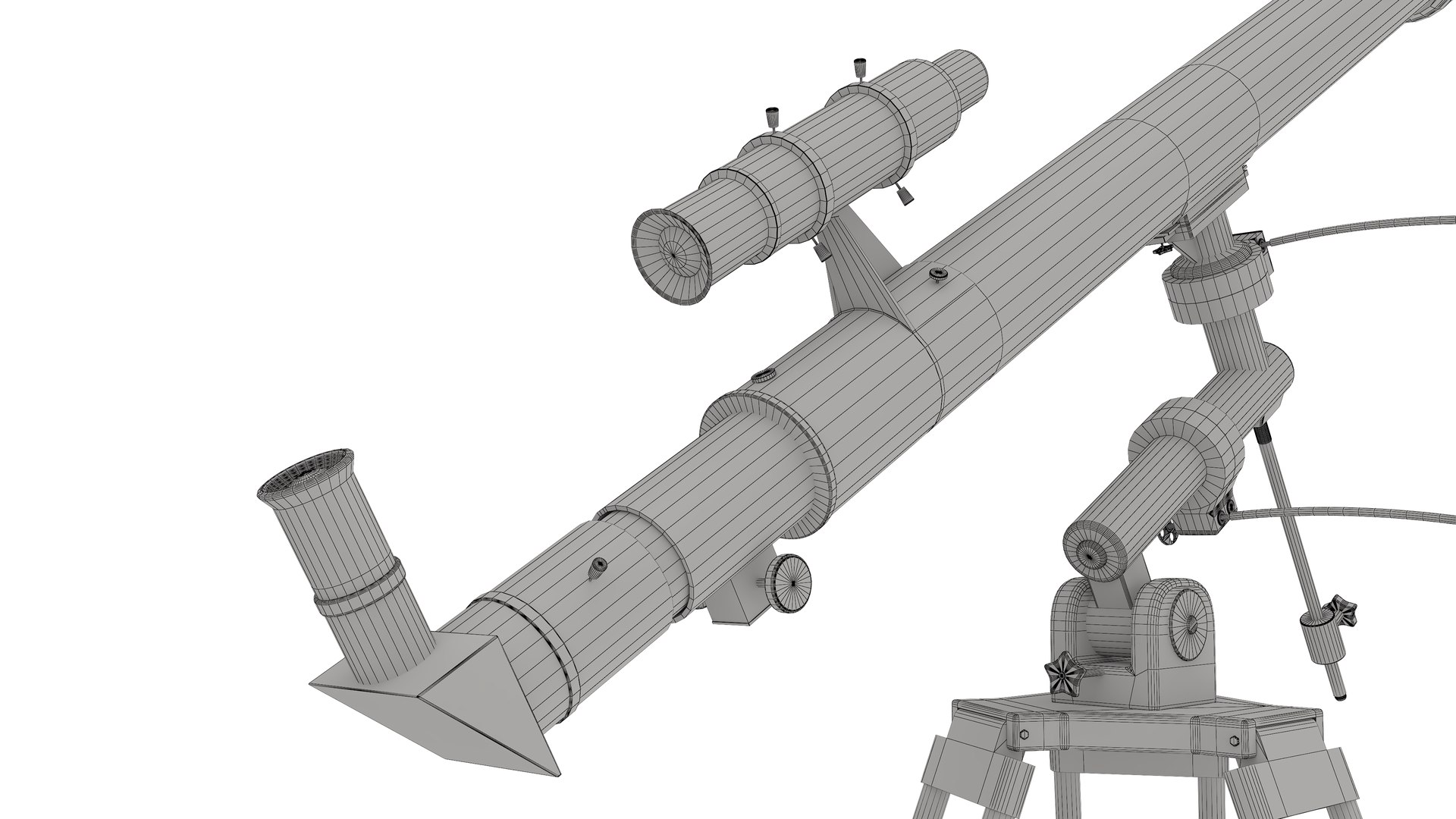 Refractor Telescope With Mount Tripod 3D Model - TurboSquid 2274242