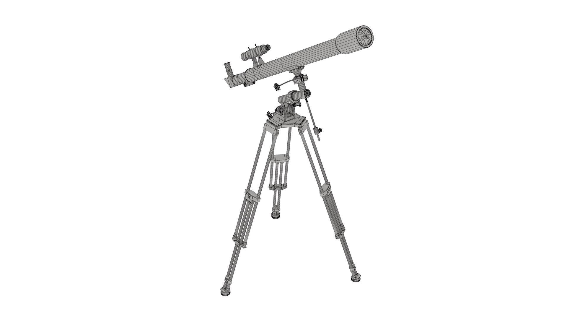 Refractor Telescope With Mount Tripod 3D Model - TurboSquid 2274242