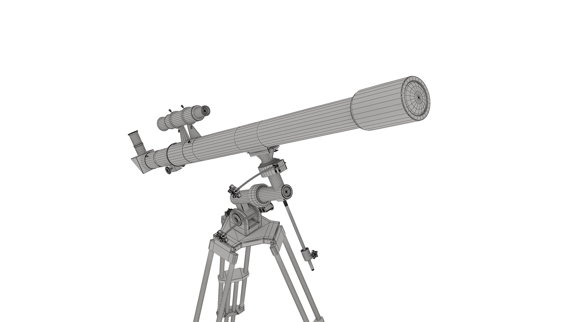 Refractor Telescope With Mount Tripod 3D Model - TurboSquid 2274242