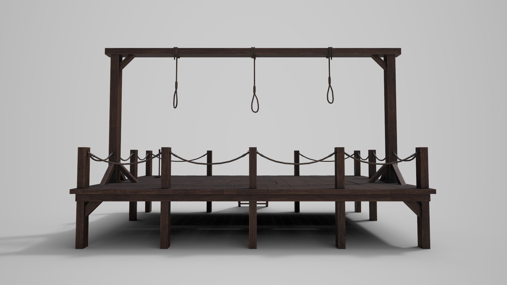 Medieval Triple Gallows Model - TurboSquid 1758513