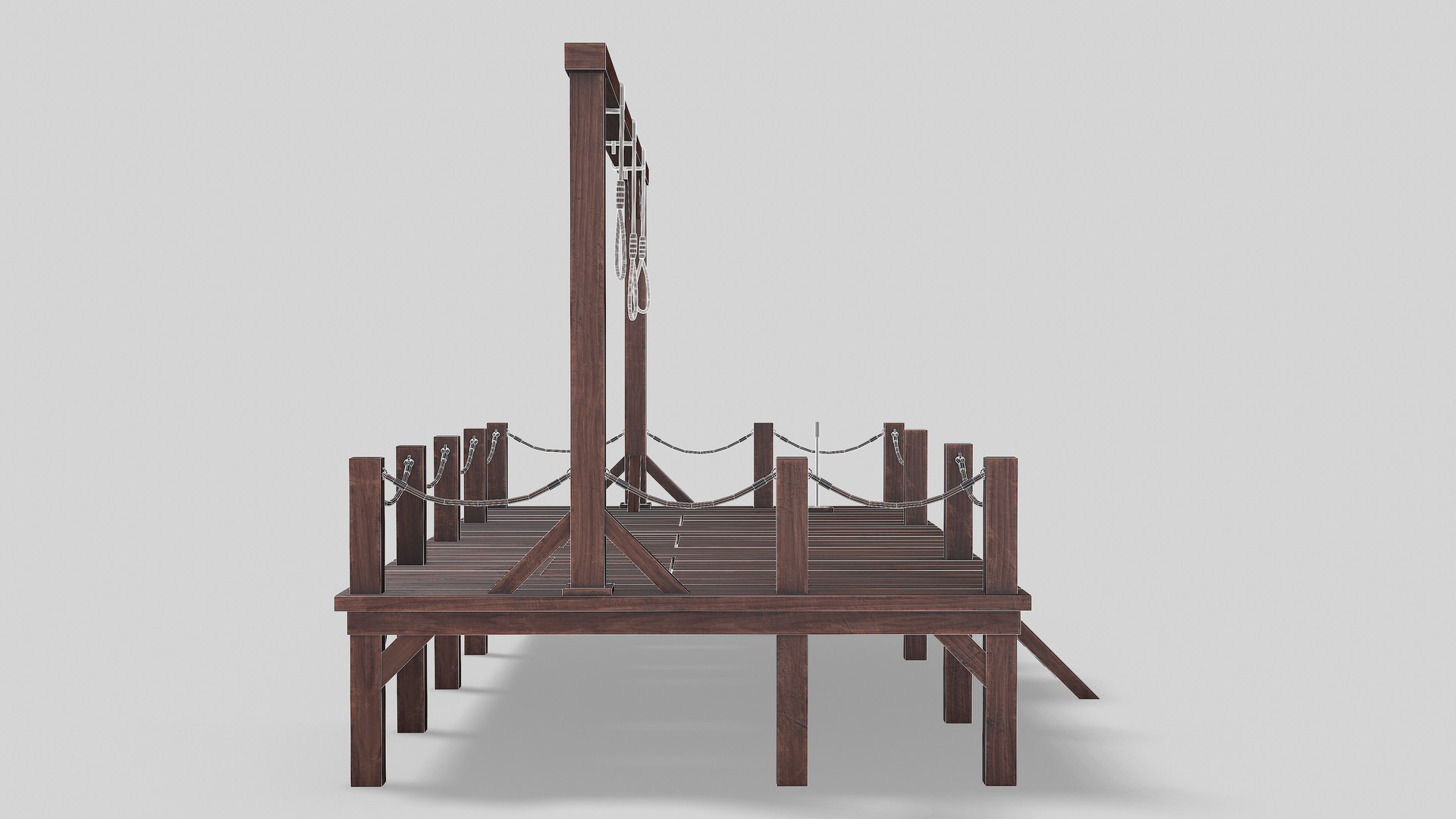 Medieval Triple Gallows Model - TurboSquid 1758513