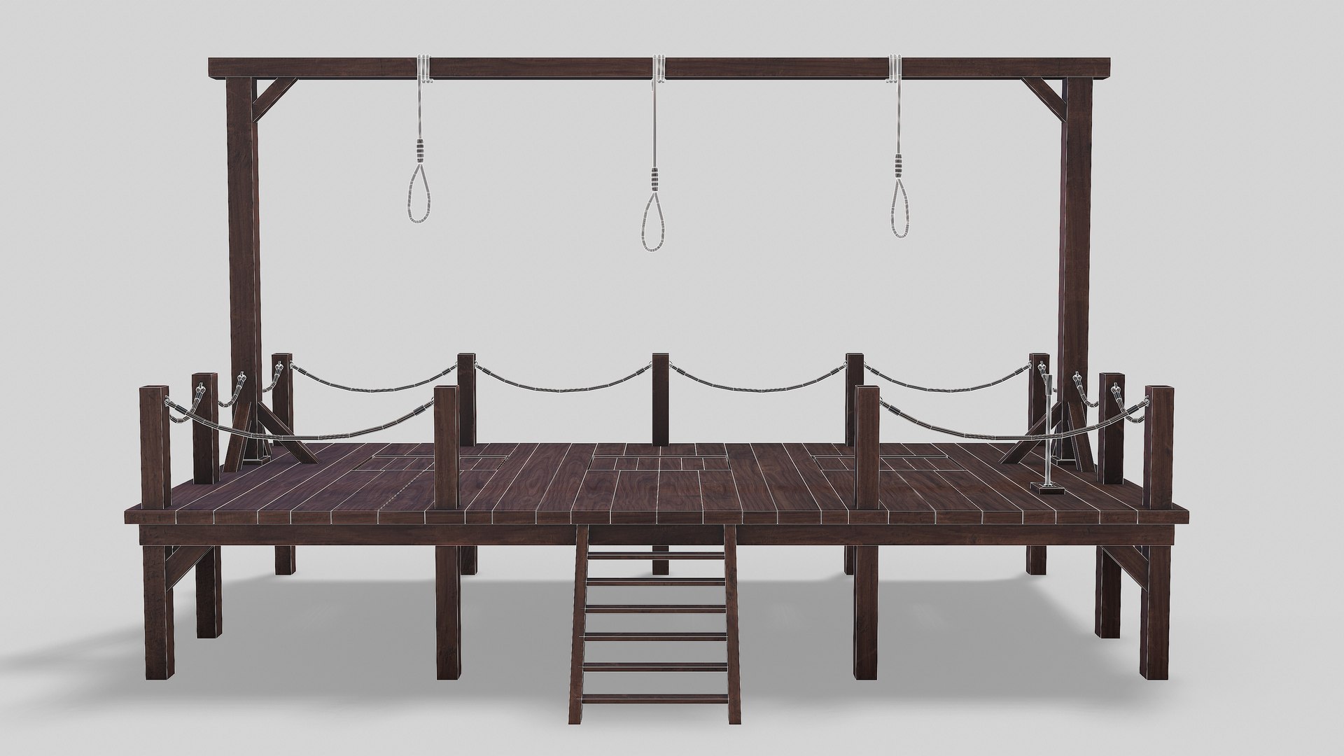 Medieval Triple Gallows Model - TurboSquid 1758513