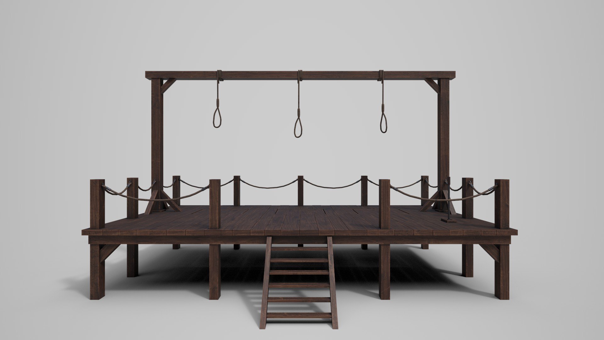 Medieval Triple Gallows Model - TurboSquid 1758513