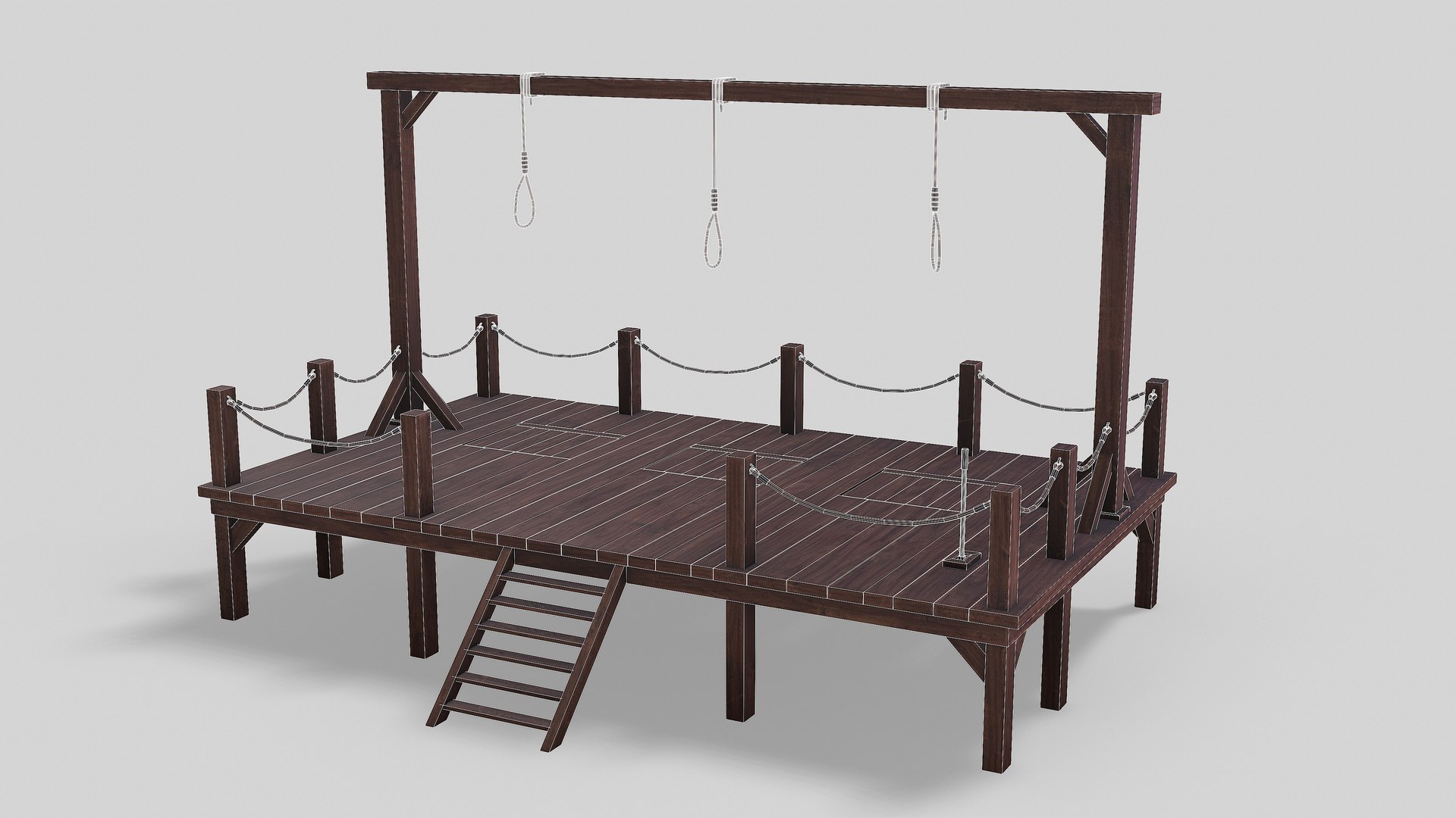 Medieval Triple Gallows Model - TurboSquid 1758513