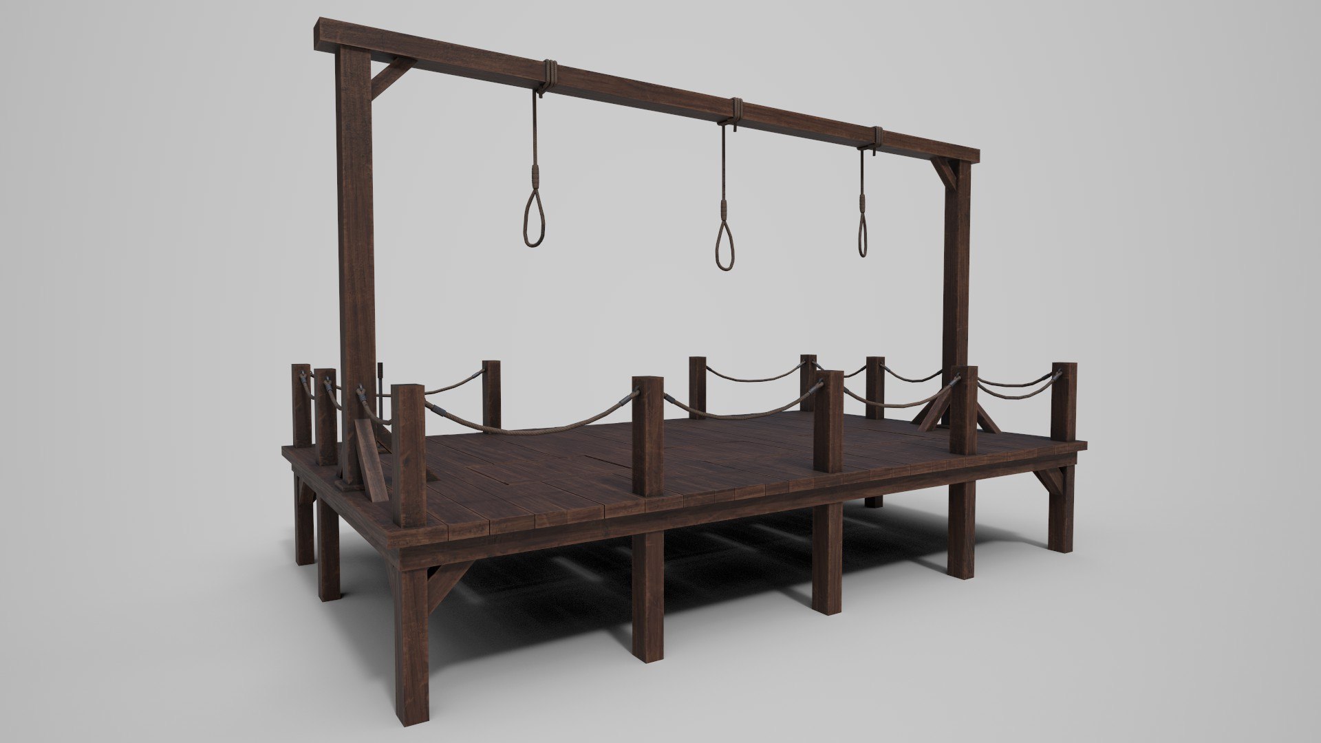 Medieval Triple Gallows Model - TurboSquid 1758513