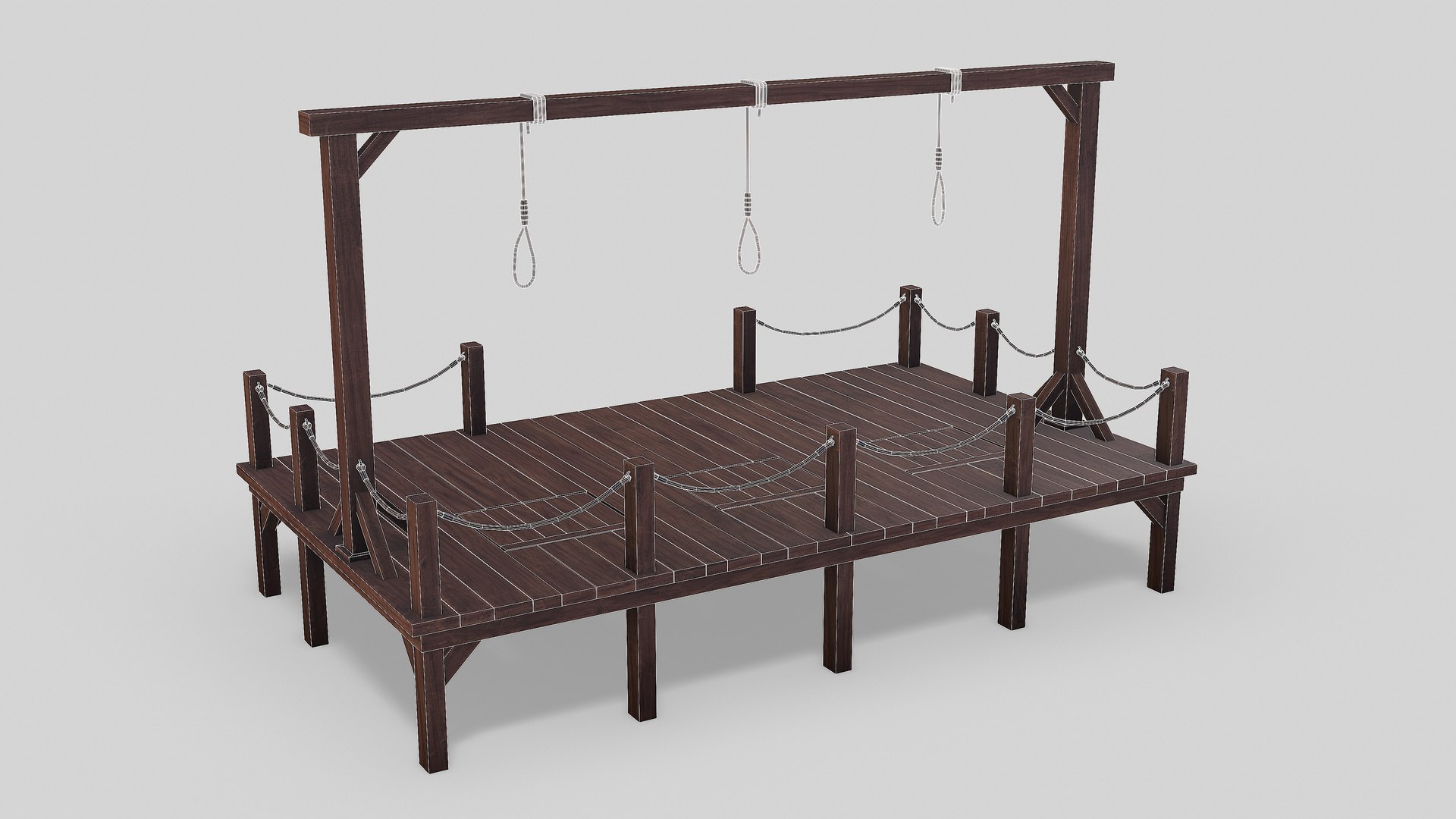 Medieval Triple Gallows Model - TurboSquid 1758513