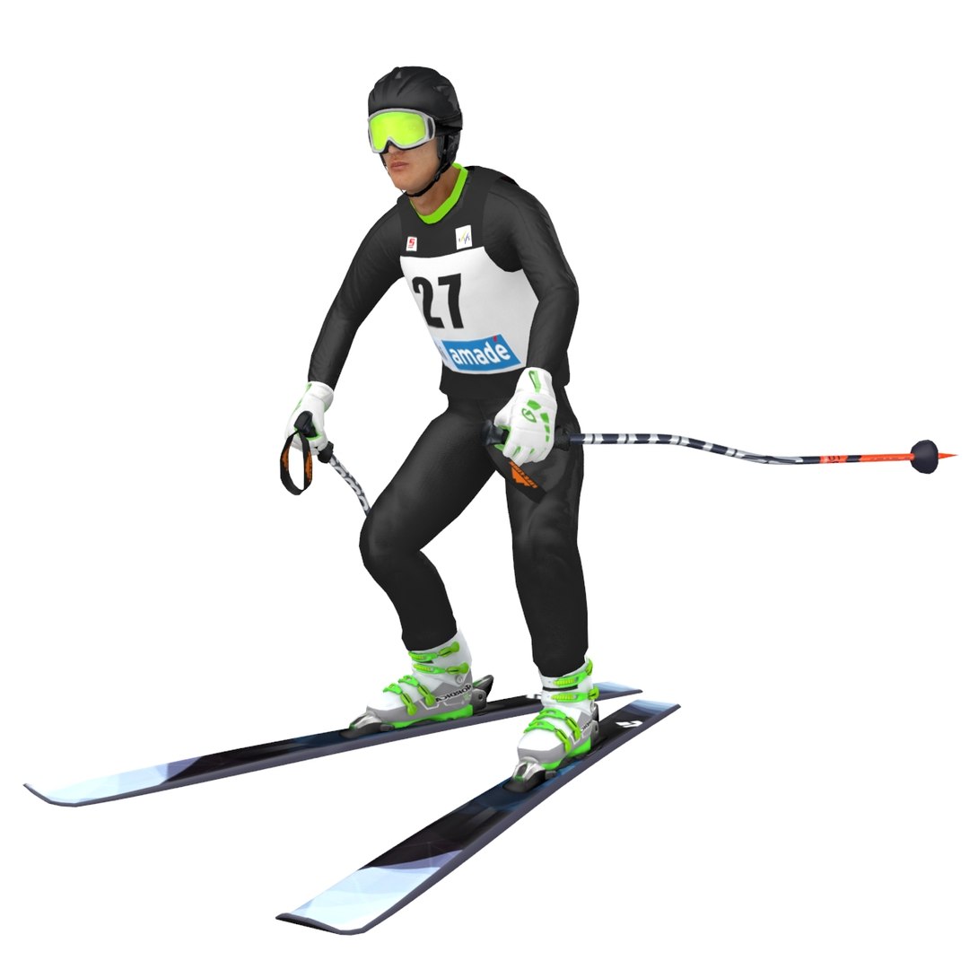 3D Rigged Skier Ski Model - TurboSquid 1342301