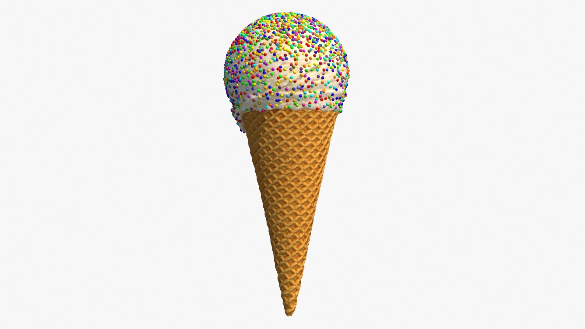 3D Ice Cream Cone With Toppings Collection - TurboSquid 1992163