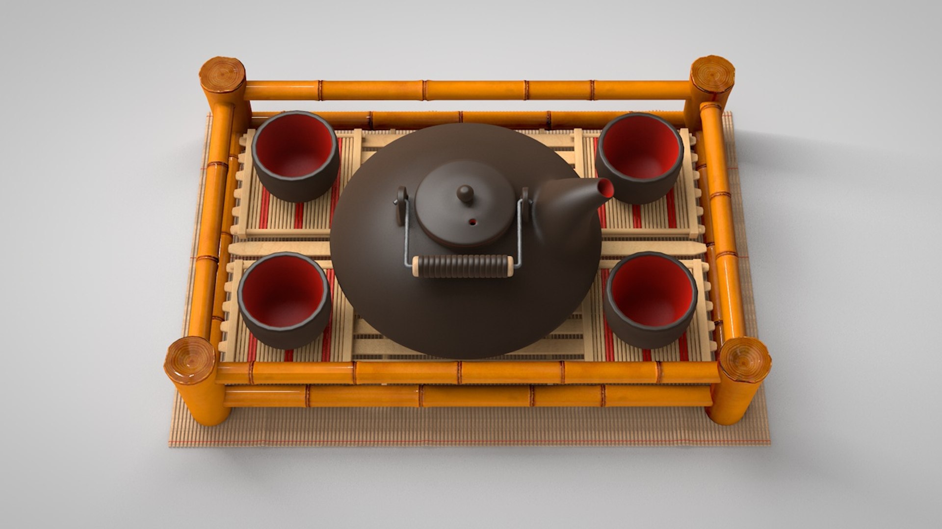 3d Set Tea Ceremony Model
