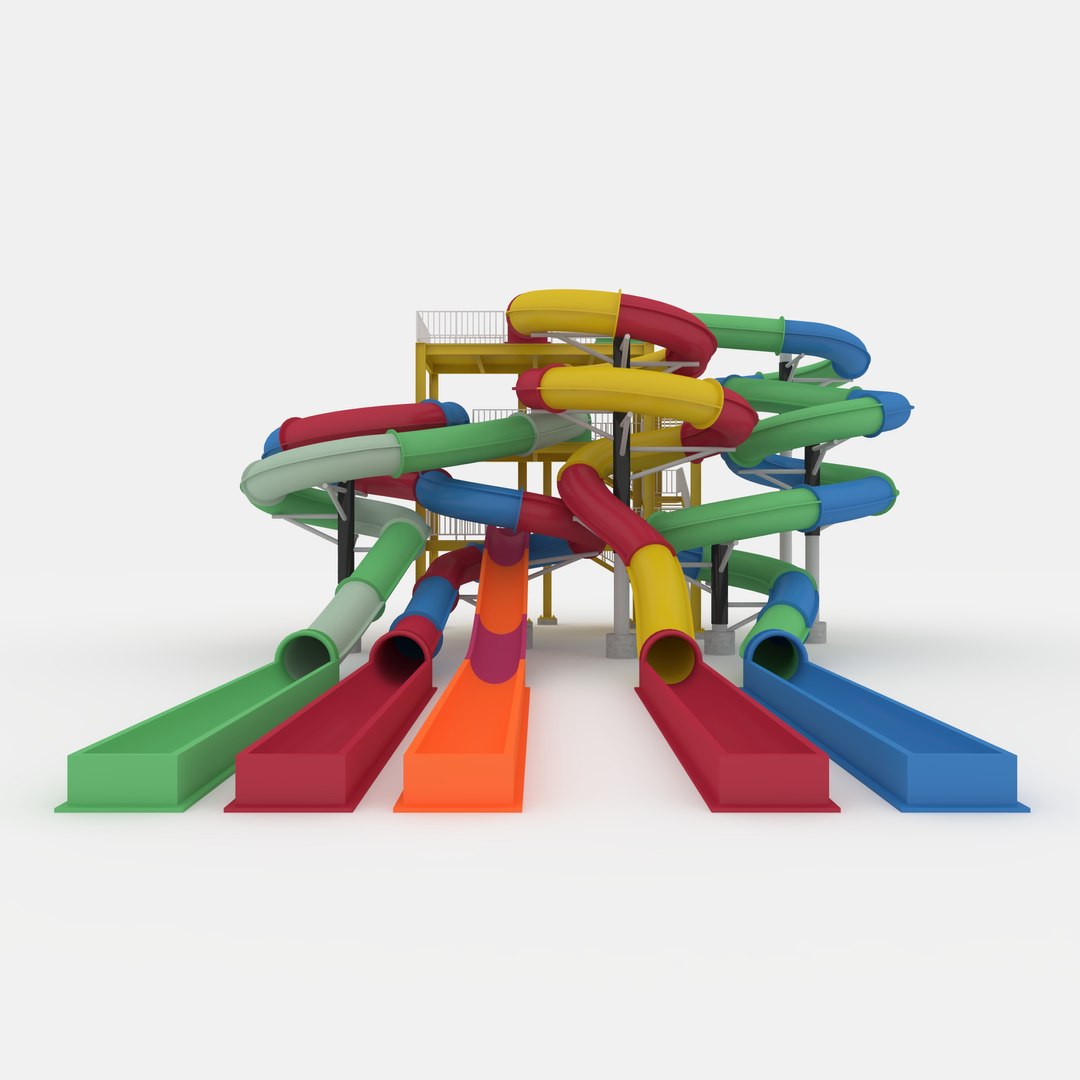 3D Waterpark Slide 4 Model - TurboSquid 2145436