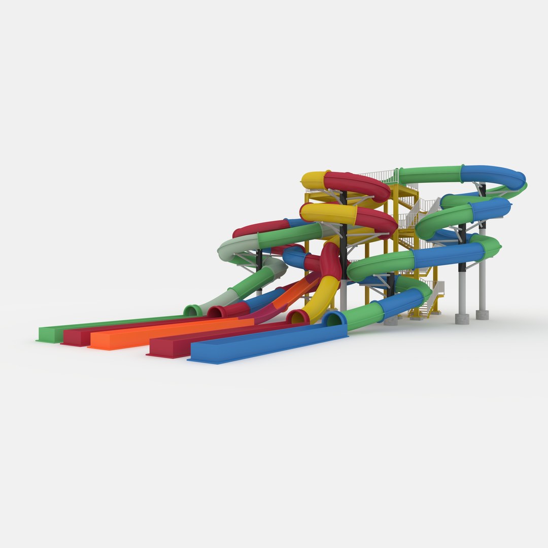 3D Waterpark Slide 4 Model - TurboSquid 2145436