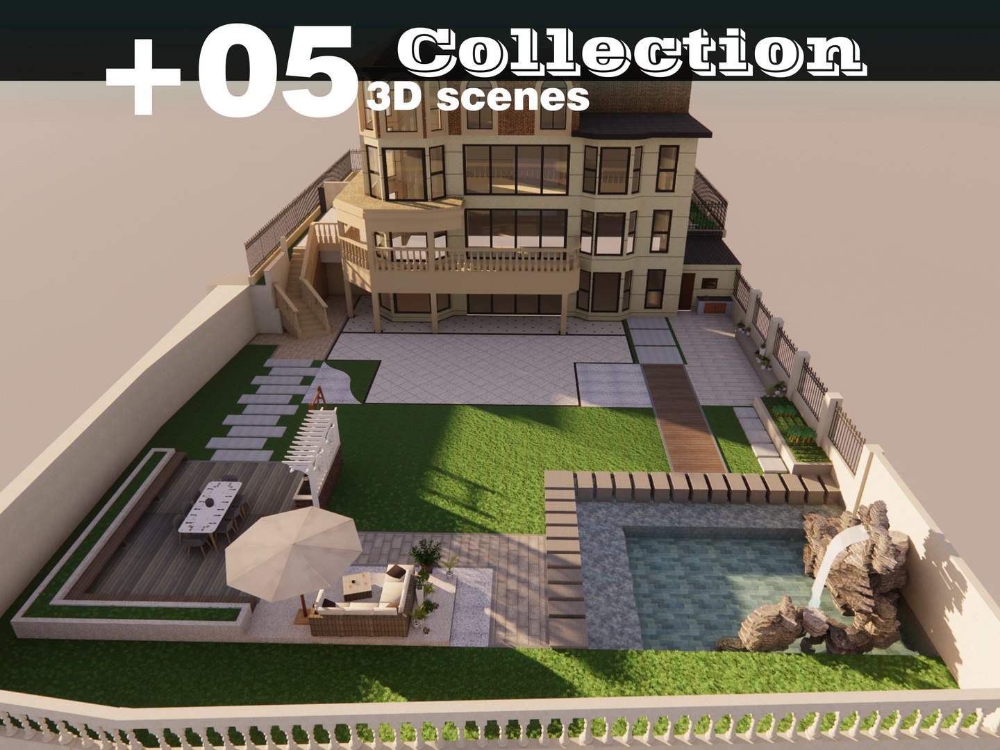 3D Patio Backyard And Garden-A5 - TurboSquid 2039086