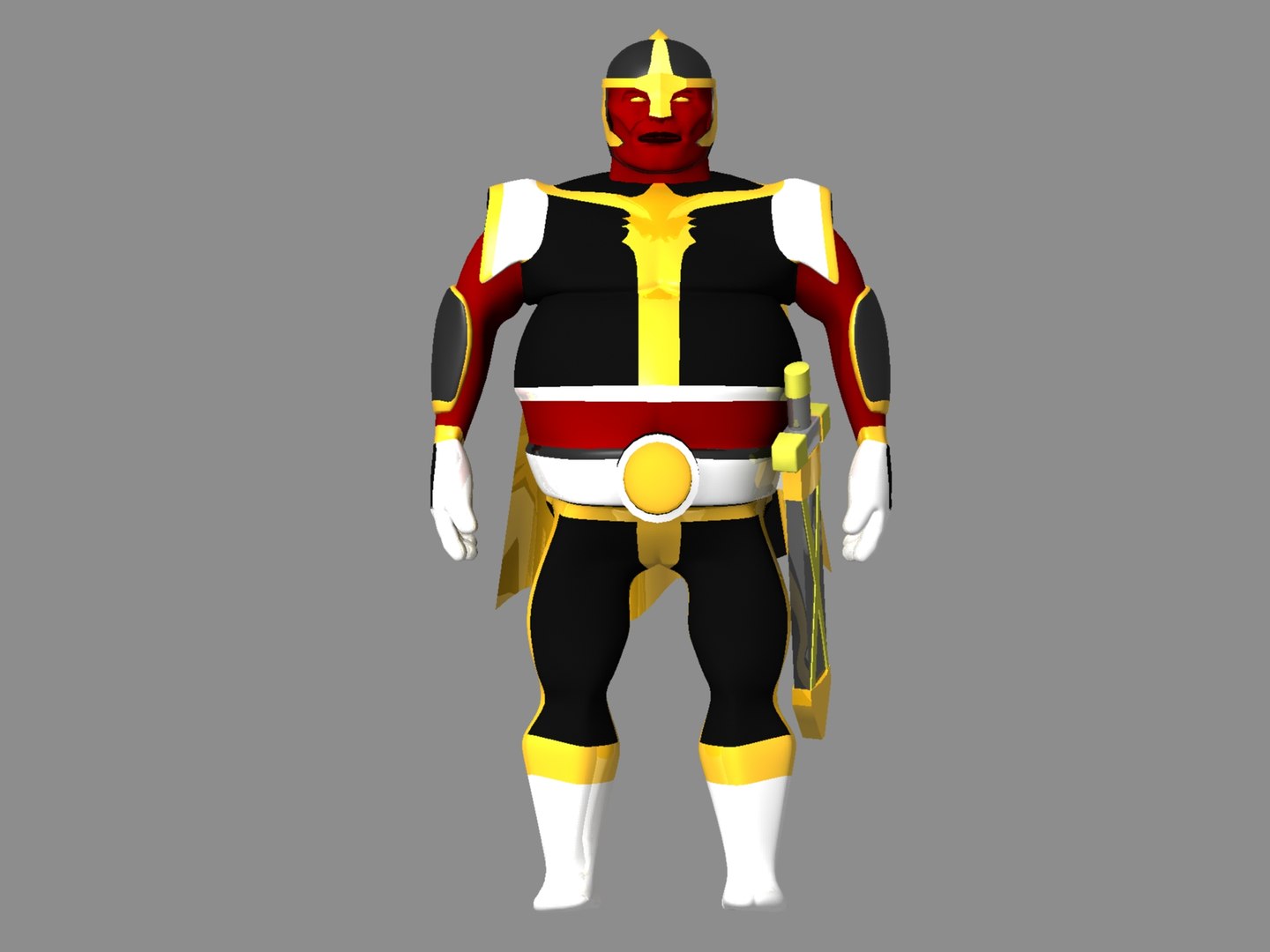 retro super hero 3d model