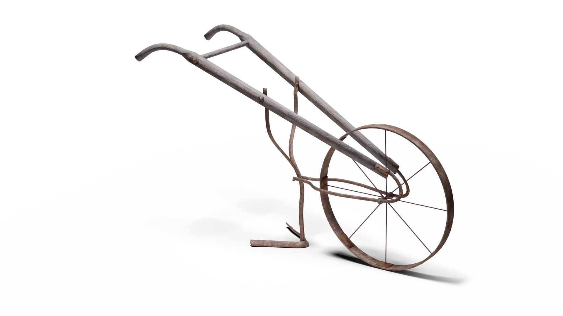 3D antique wheel hoe model - TurboSquid 1673301