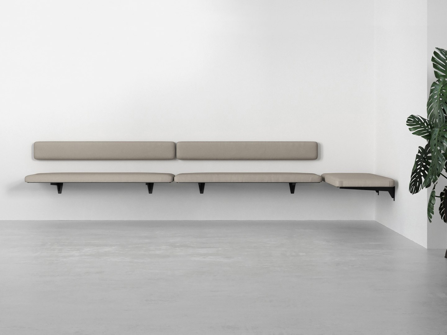 Upholstered Wall Bench 3D - TurboSquid 2161831