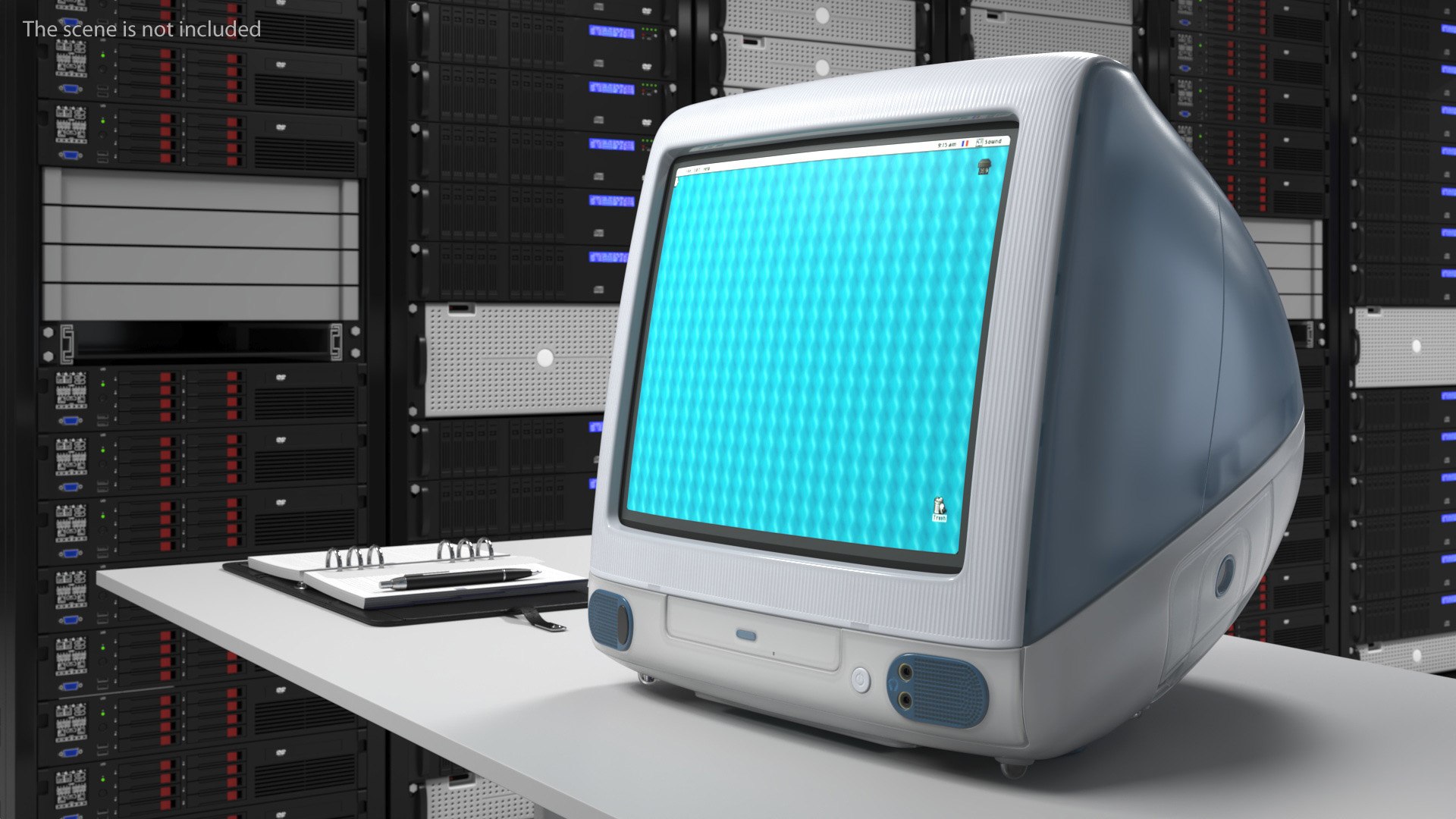 Vintage All-in-One Computer Blue 3D Model - TurboSquid 2382257
