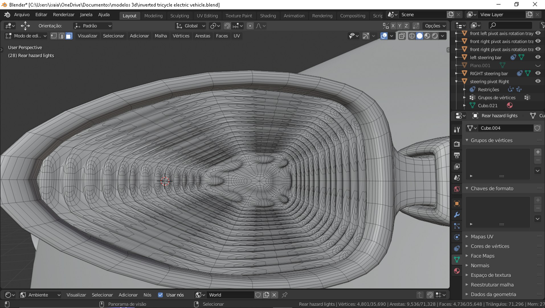 3D Inverted Tricycle Electric Vehicle Model - TurboSquid 2380962