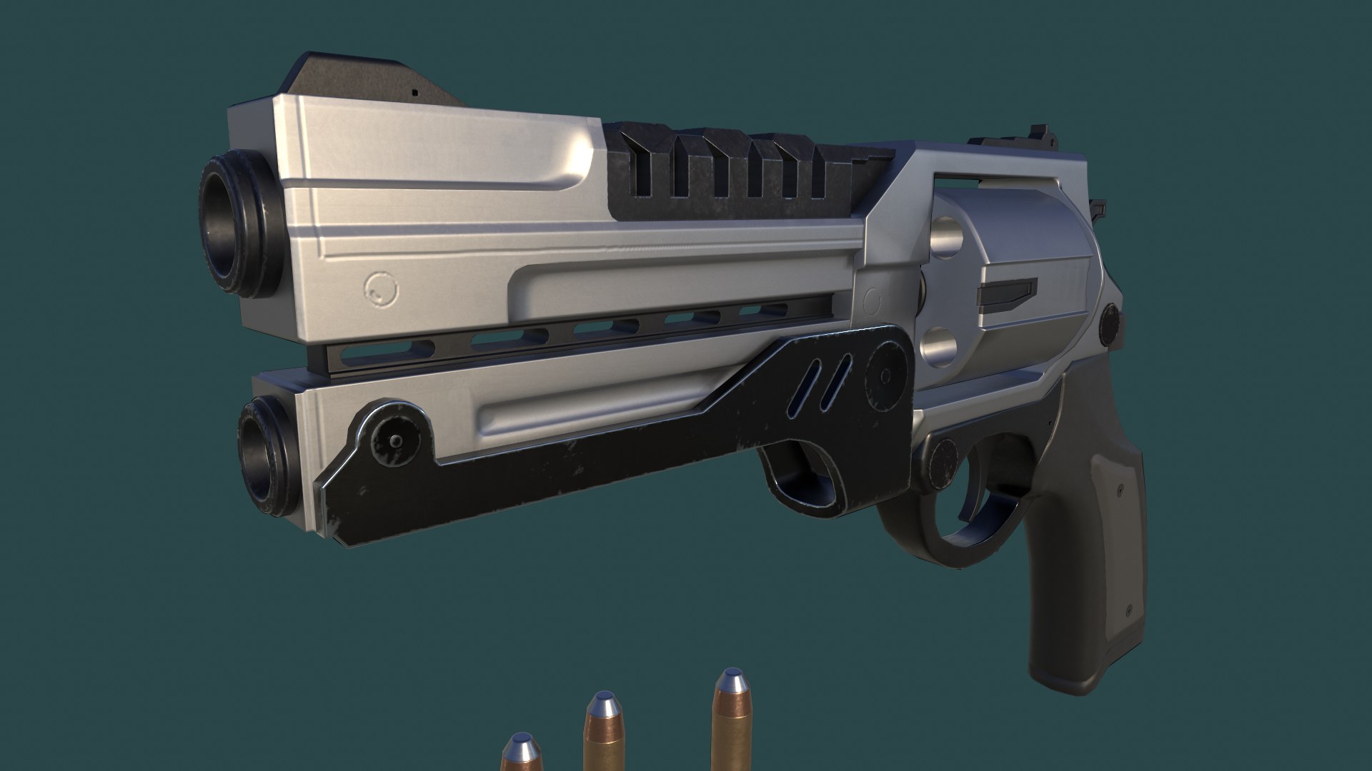 3D futuristic revolver model - TurboSquid 1669151