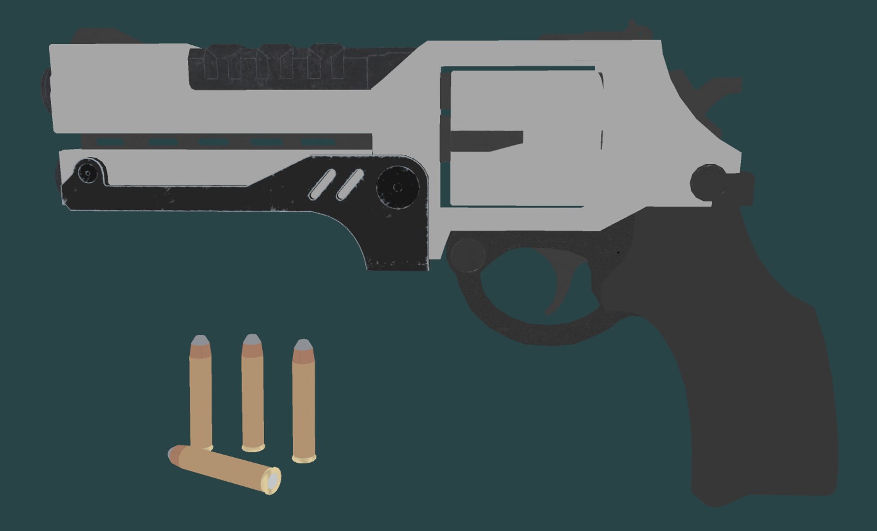 3D futuristic revolver model - TurboSquid 1669151