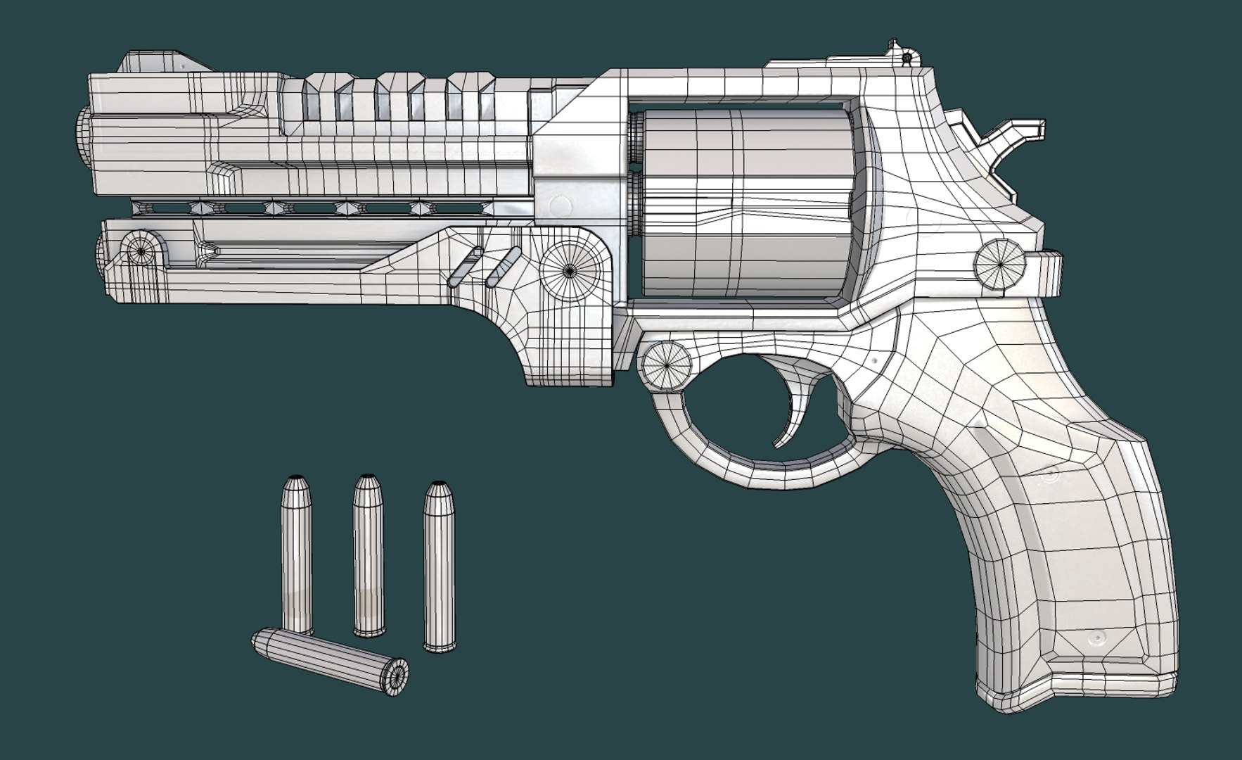 3D futuristic revolver model - TurboSquid 1669151