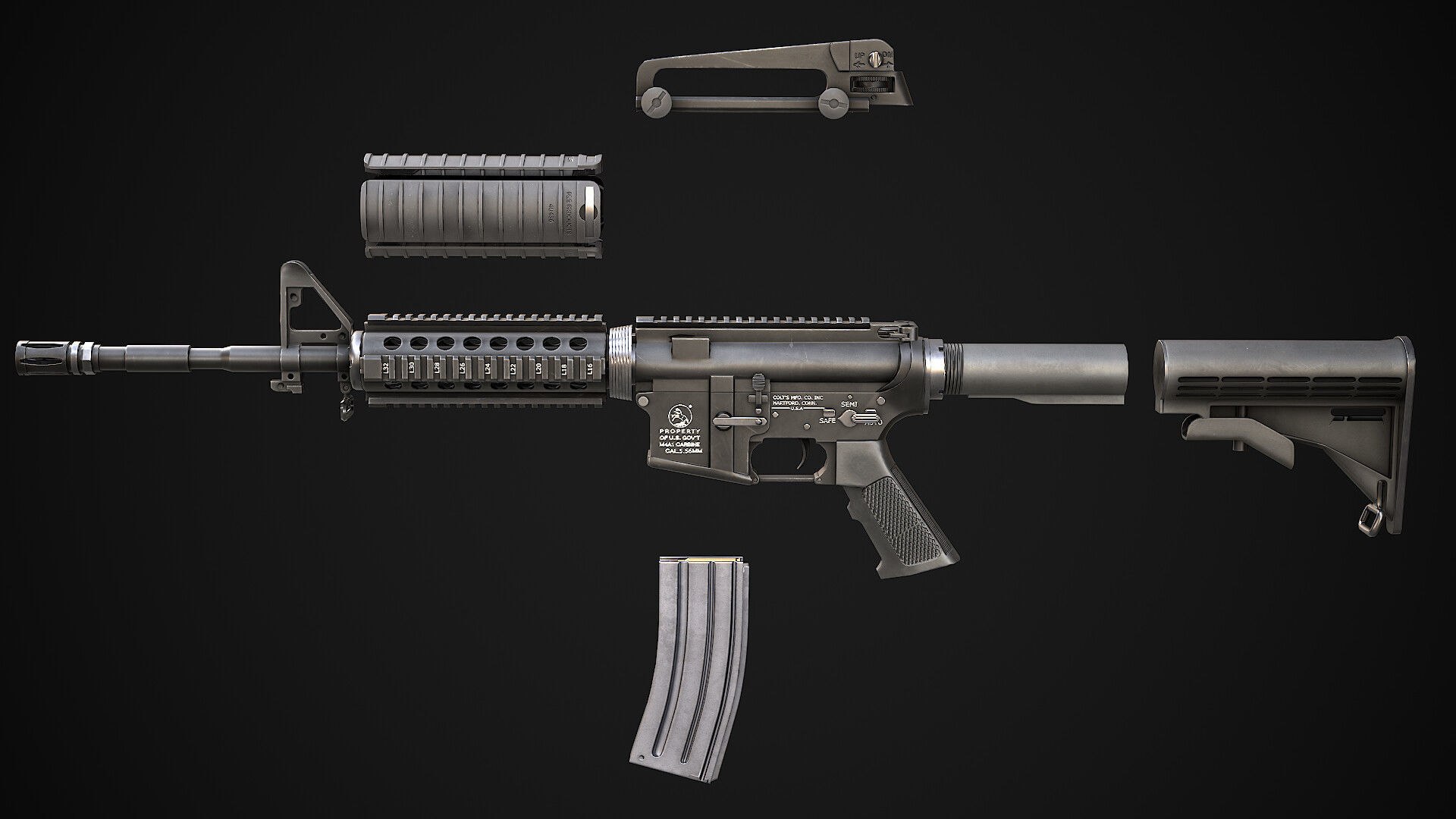 M4A1 AAA Game Ready PBR Low-poly 3D Model 3D - TurboSquid 2278143