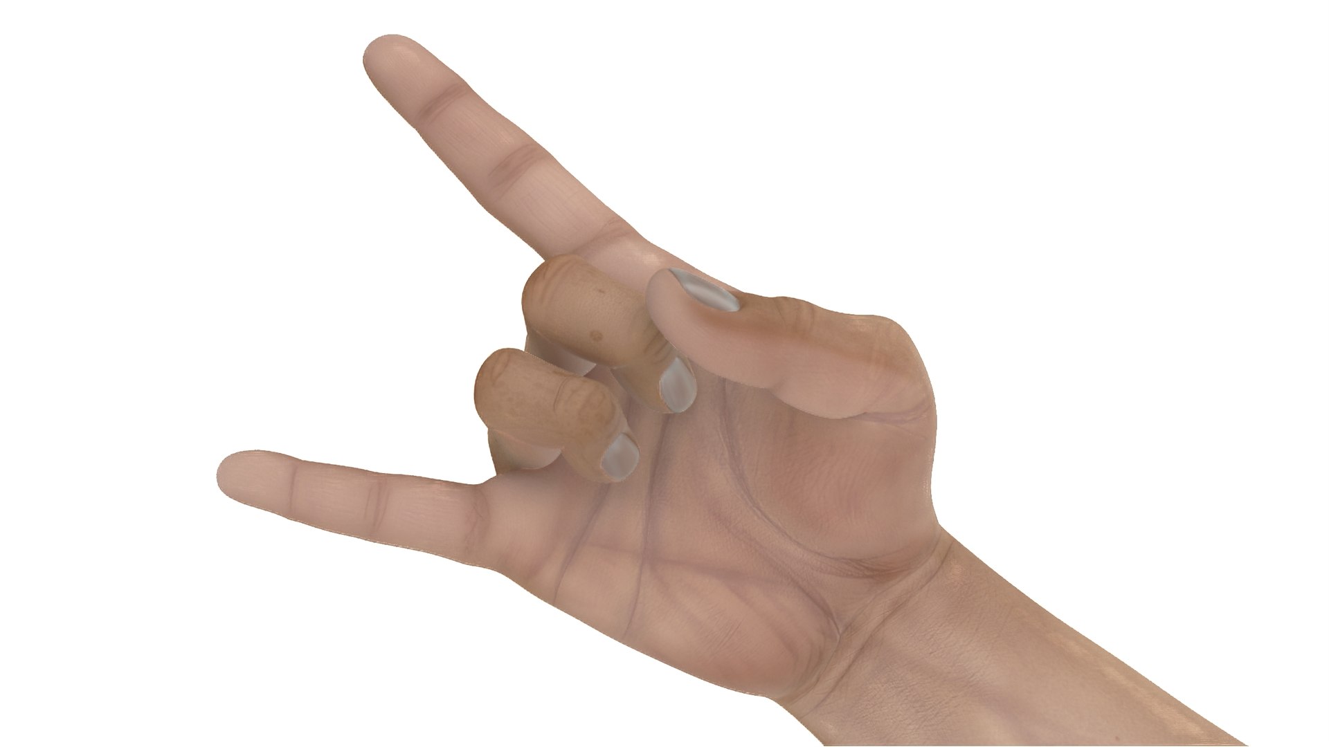 3D Model Tanned Man Hand Heavy Metal Pose - TurboSquid 2195953