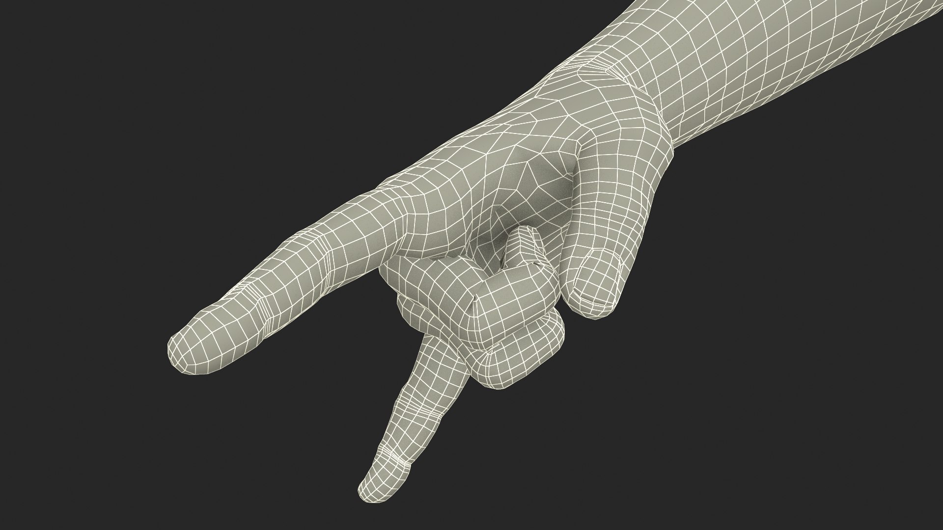 3D Model Tanned Man Hand Heavy Metal Pose - TurboSquid 2195953