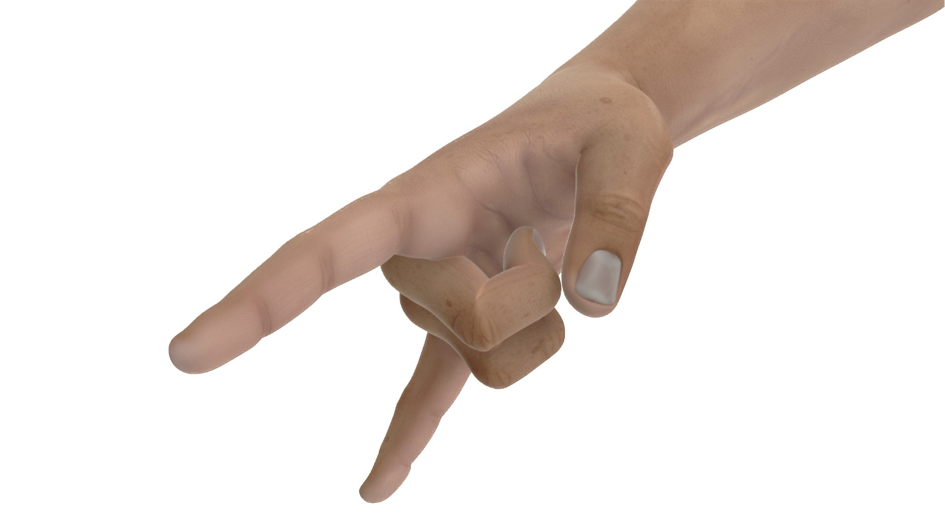 3D Model Tanned Man Hand Heavy Metal Pose - TurboSquid 2195953