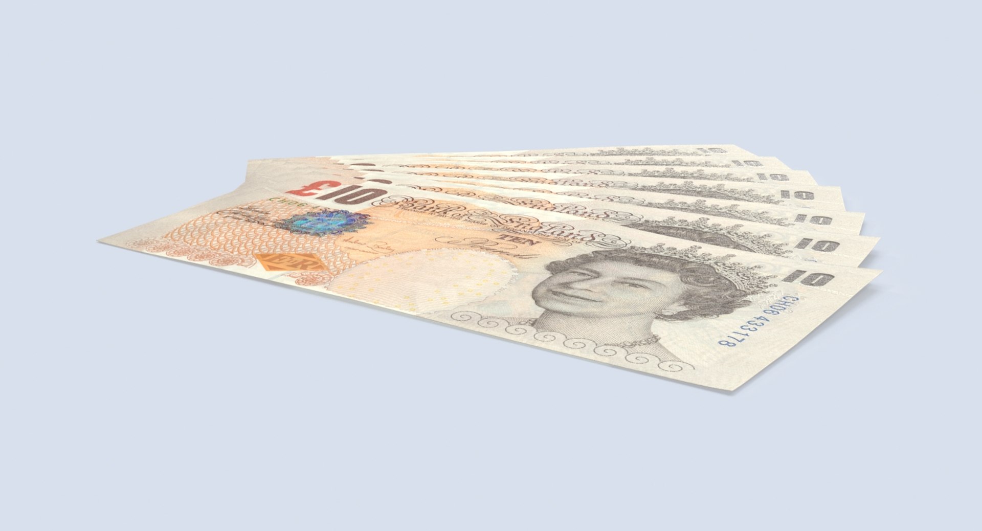 10-pound-note---fanned 3D Model - TurboSquid 1149092