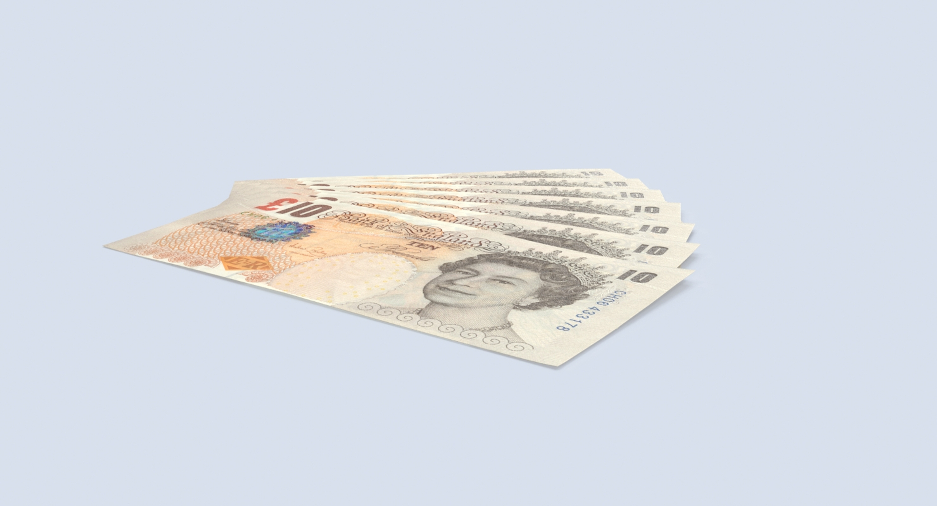 10-pound-note---fanned 3D Model - TurboSquid 1149092