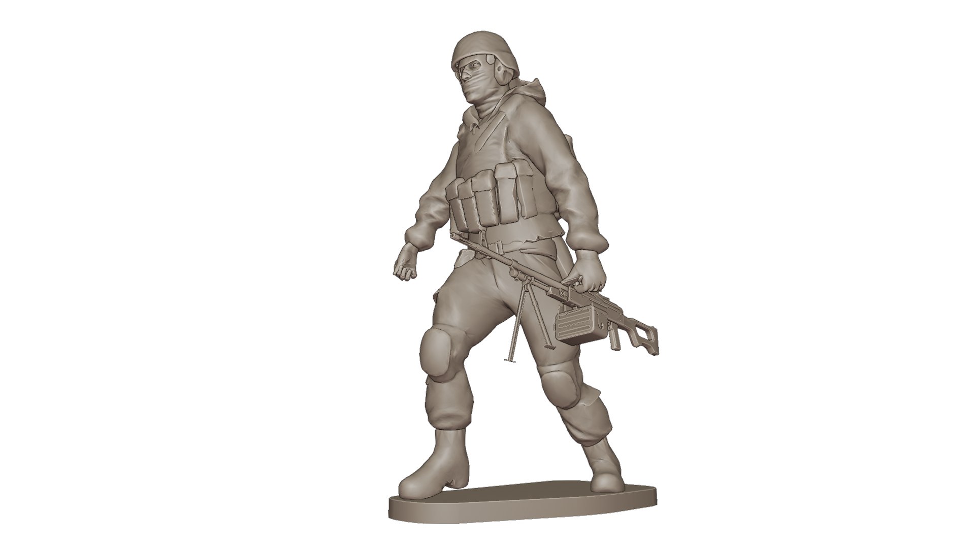 3D Model Set Of Soldiers In Different Poses Machine Gunners ...