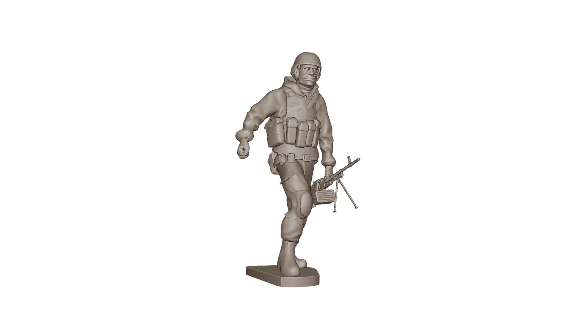 3D Model Set Of Soldiers In Different Poses Machine Gunners ...