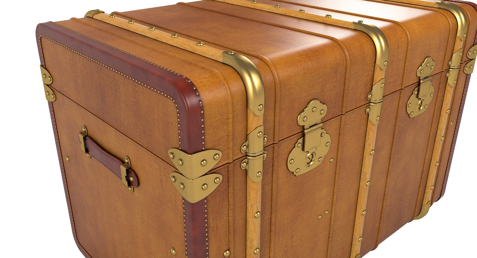 3D Curved Steamer Trunk Model - TurboSquid 1388919