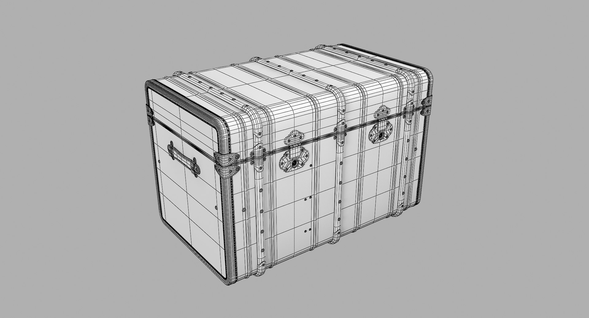 3D Curved Steamer Trunk Model - TurboSquid 1388919