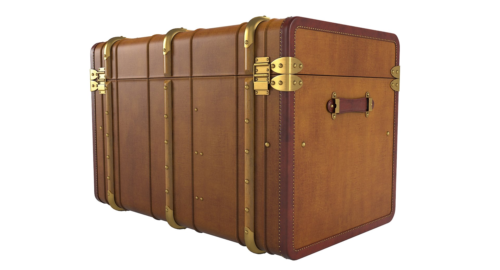 3D curved steamer trunk model - TurboSquid 1388919