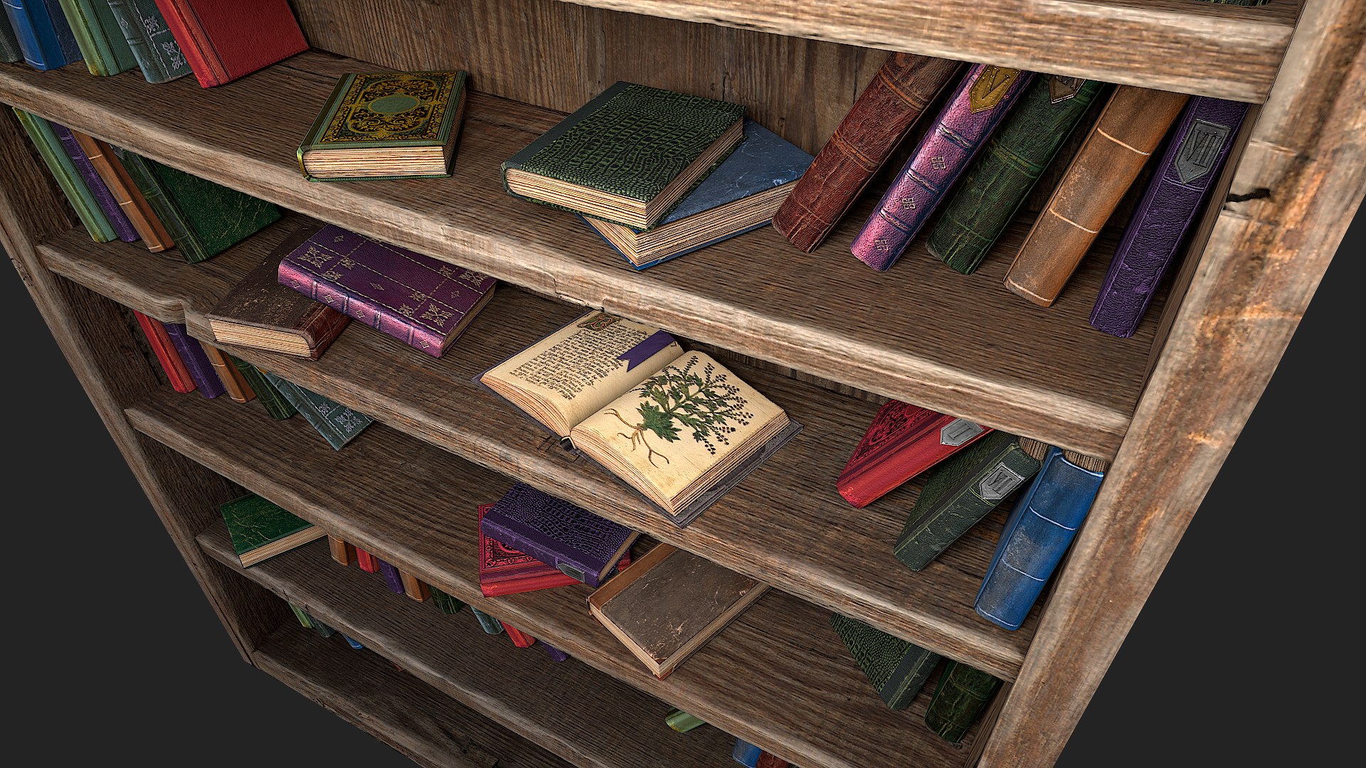 3D Model Medieval Bookcase - TurboSquid 1832685