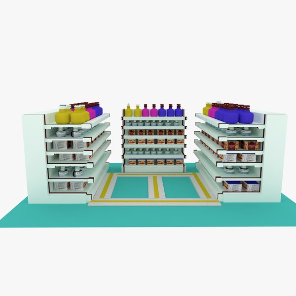modelo 3d supermarket shelve - TurboSquid 2088493